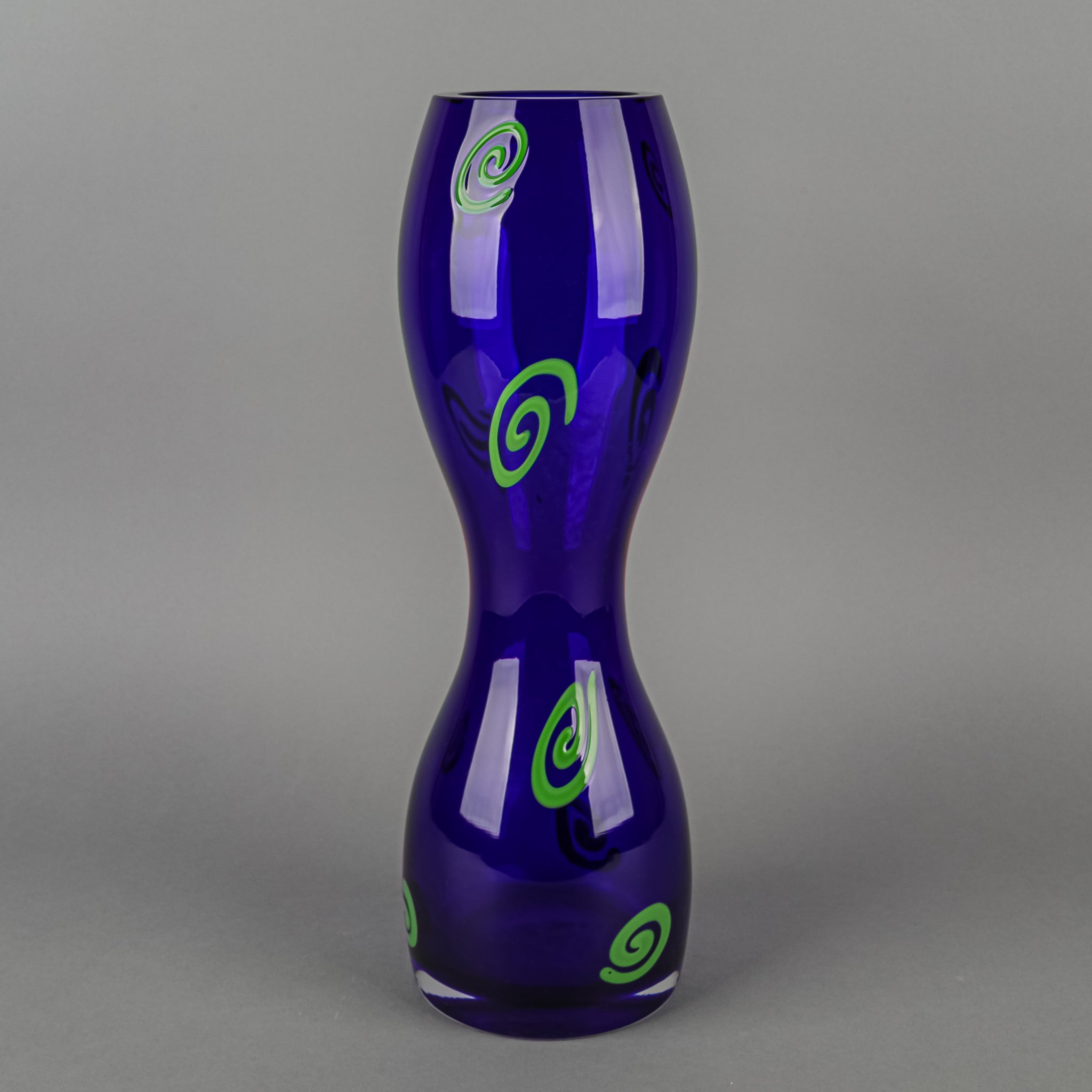 SHAFAQ MALIK Art Glass Hourglass Vase - Cobalt - Around The Block