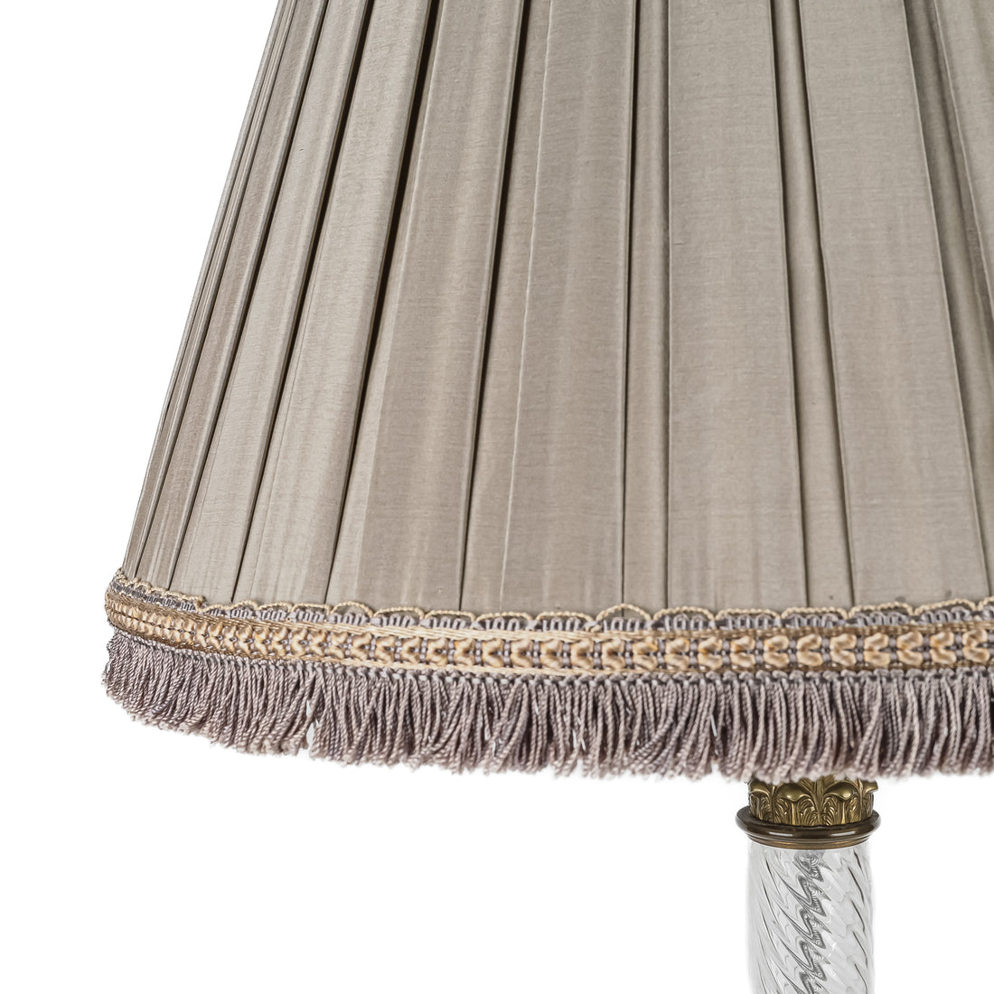 Bronze And Glass Column Lamp With Shade - Around The Block