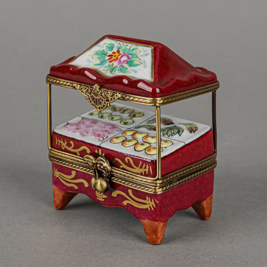 Limoges Hand Painted Pill Box Fruti Stand - Around The Block