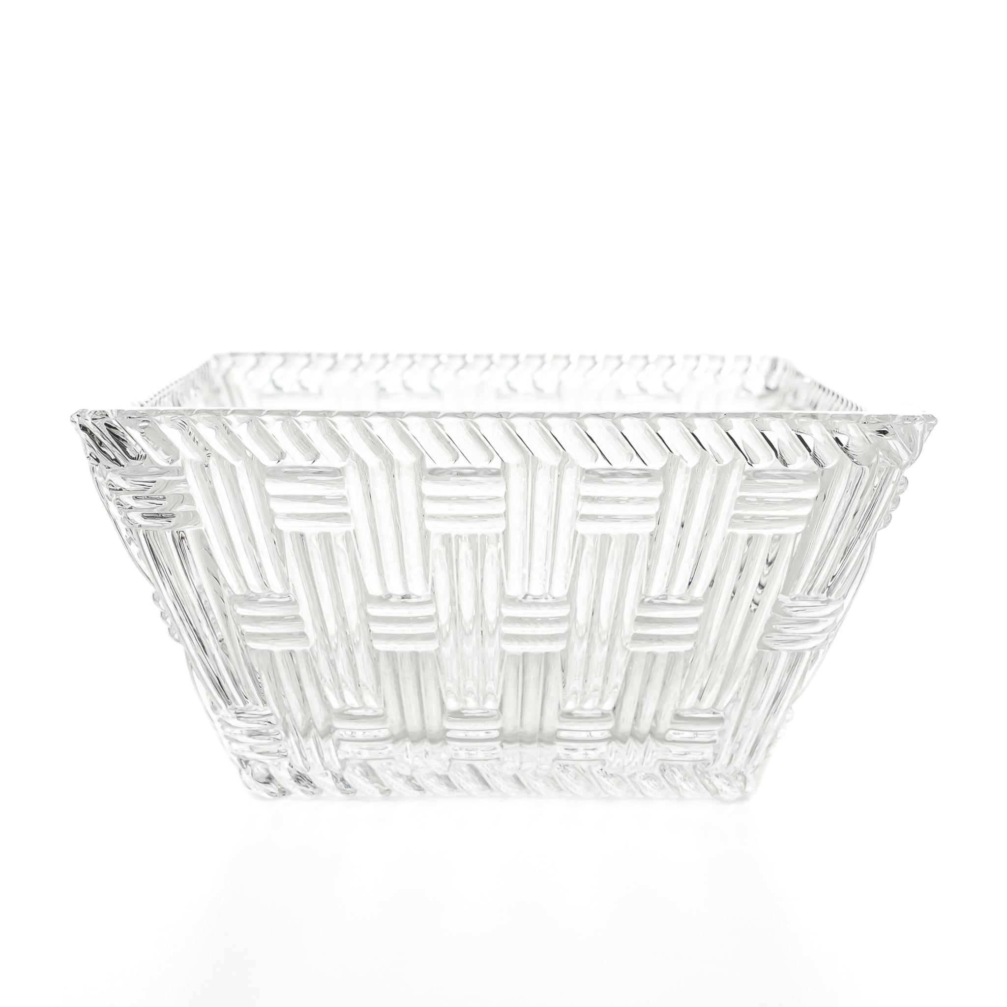 TIFFANY & CO Basket Weave Square Crystal Bowl - Around The Block