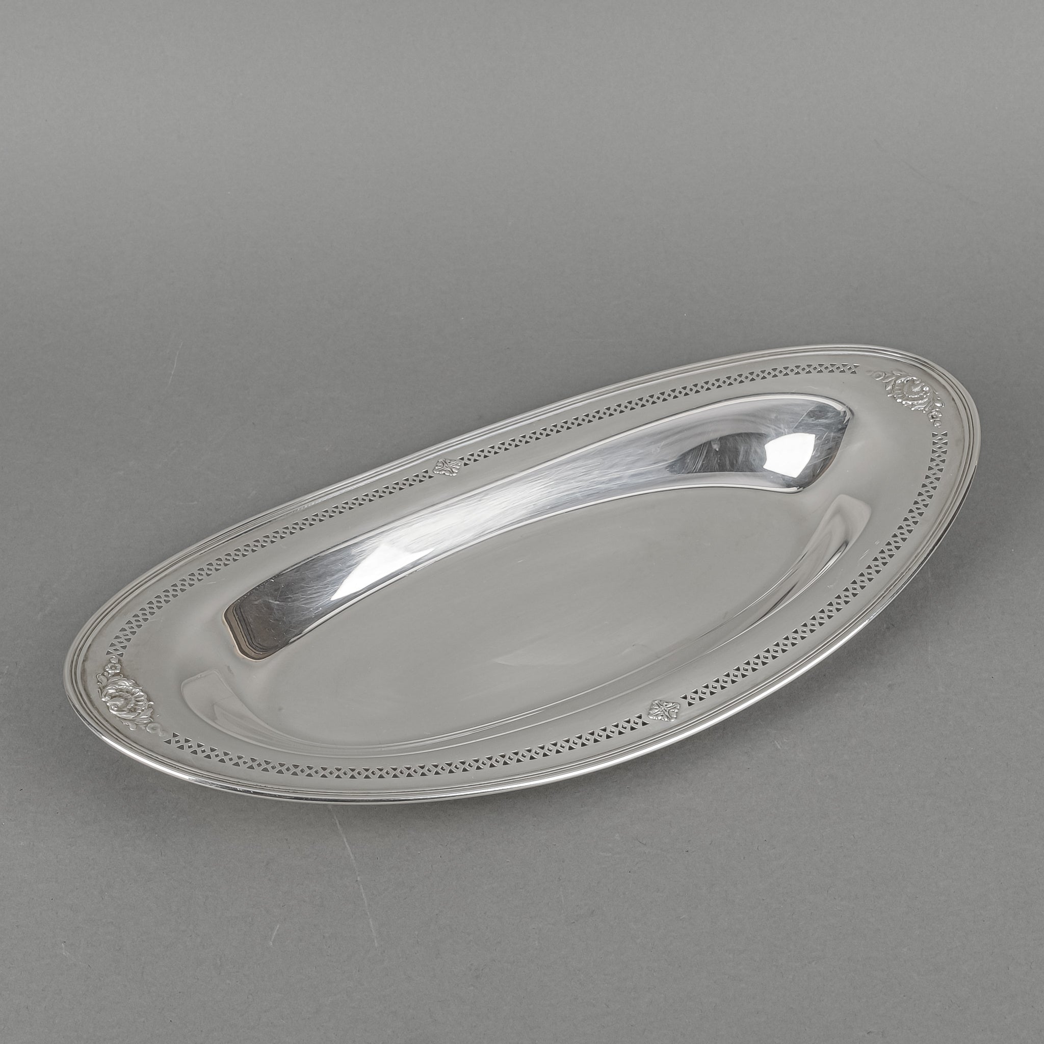 BIRKS Sterling Pierced Bread Tray - Around The Block