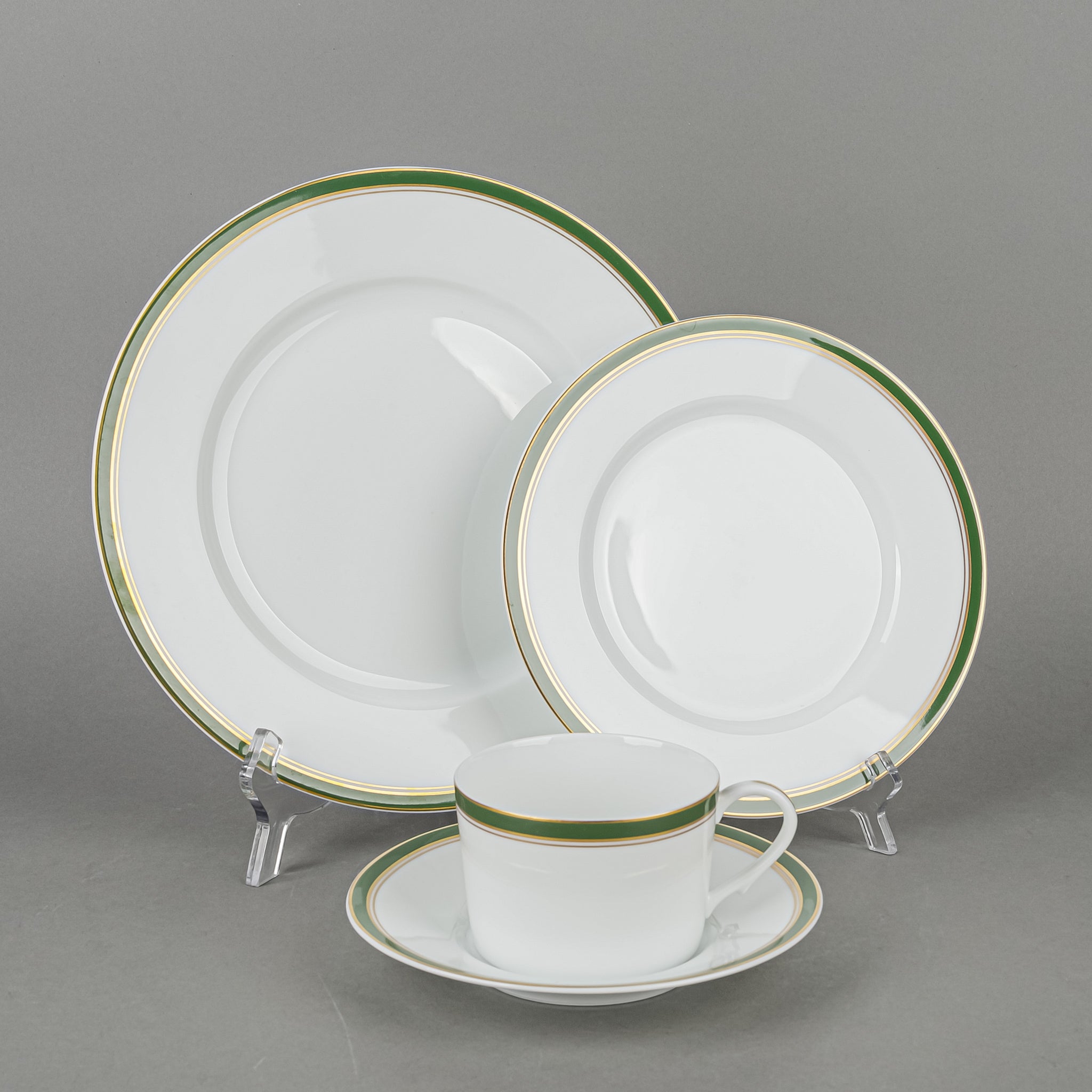 RAYNAUD LIMOGES Diplomat Green 41 Pieces - Around The Block