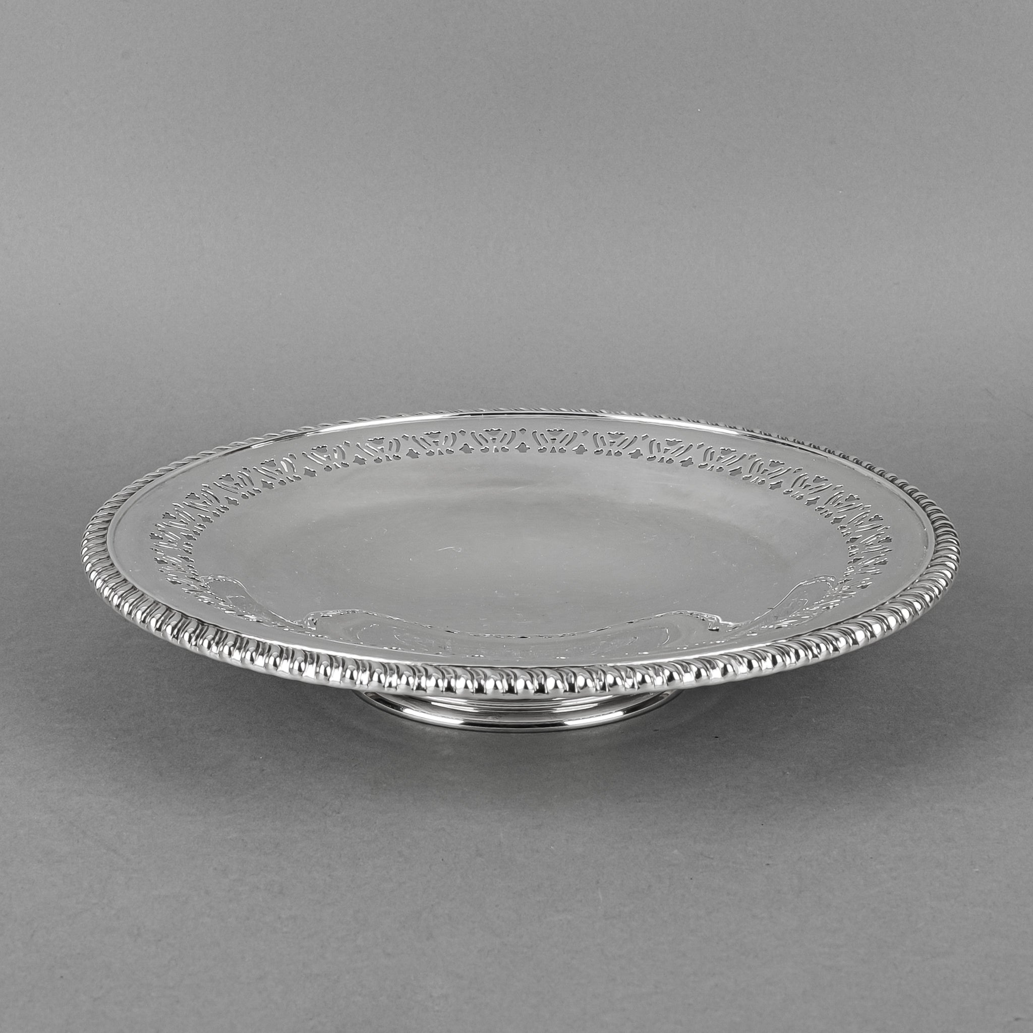BIRKS Regency Plate Silverplate Footed Pierced Dish - Around The Block