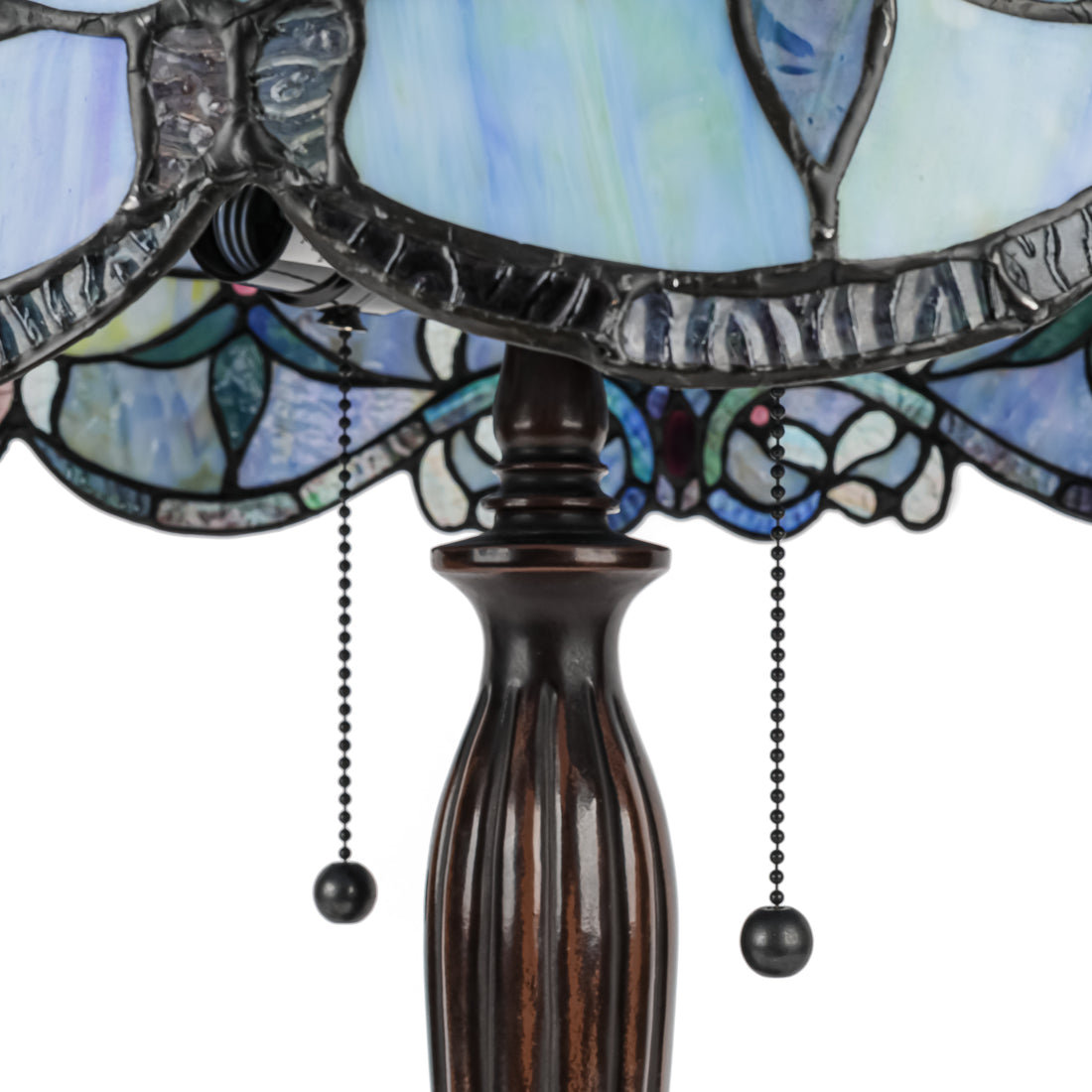 Bronze Finish Cast Metal Tiffany Style Lamp - Around The Block