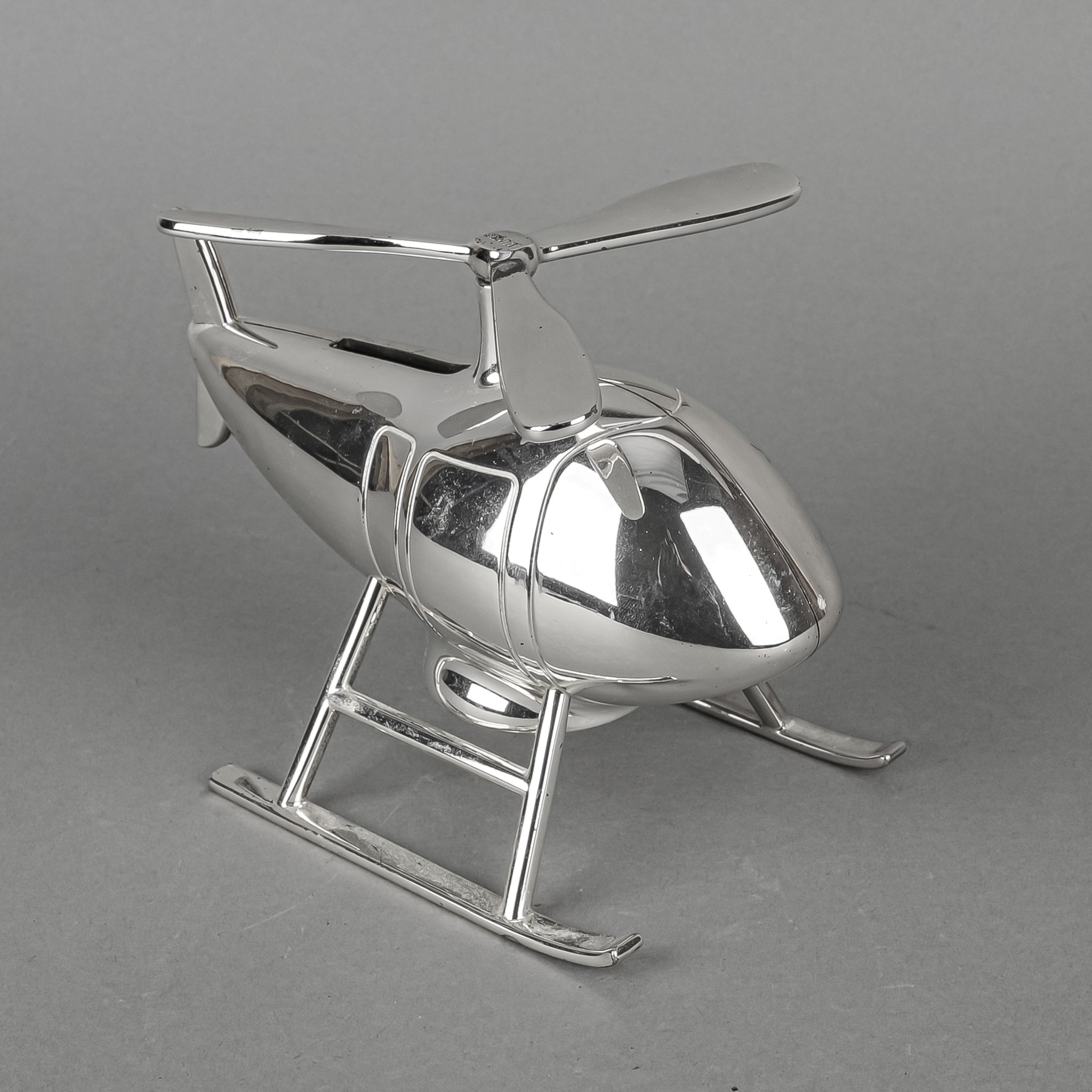 BIRKS Helicopter Silverplate Coin Bank - Around The Block