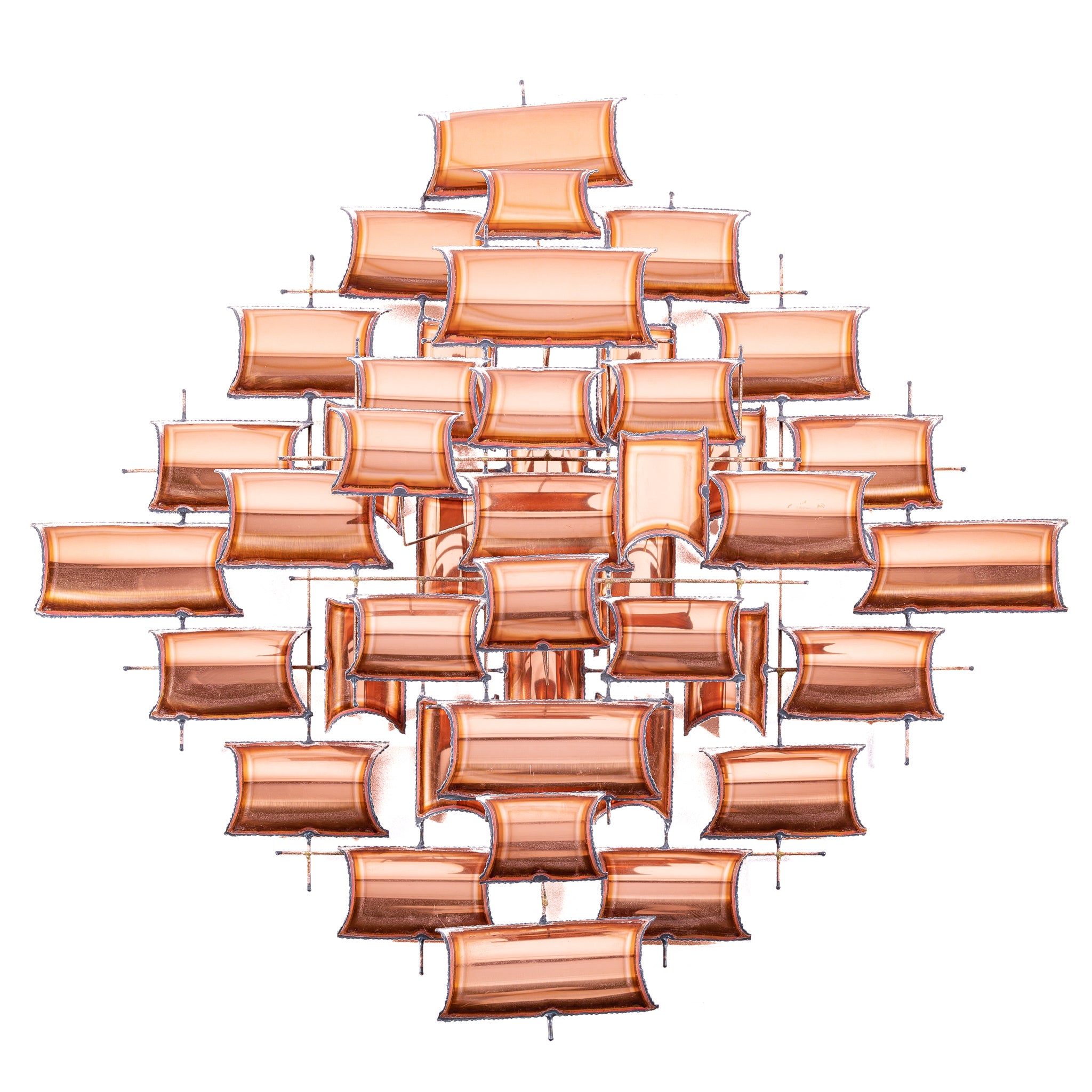 Curtis Jere Style Copper Wall Sculpture - Around The Block