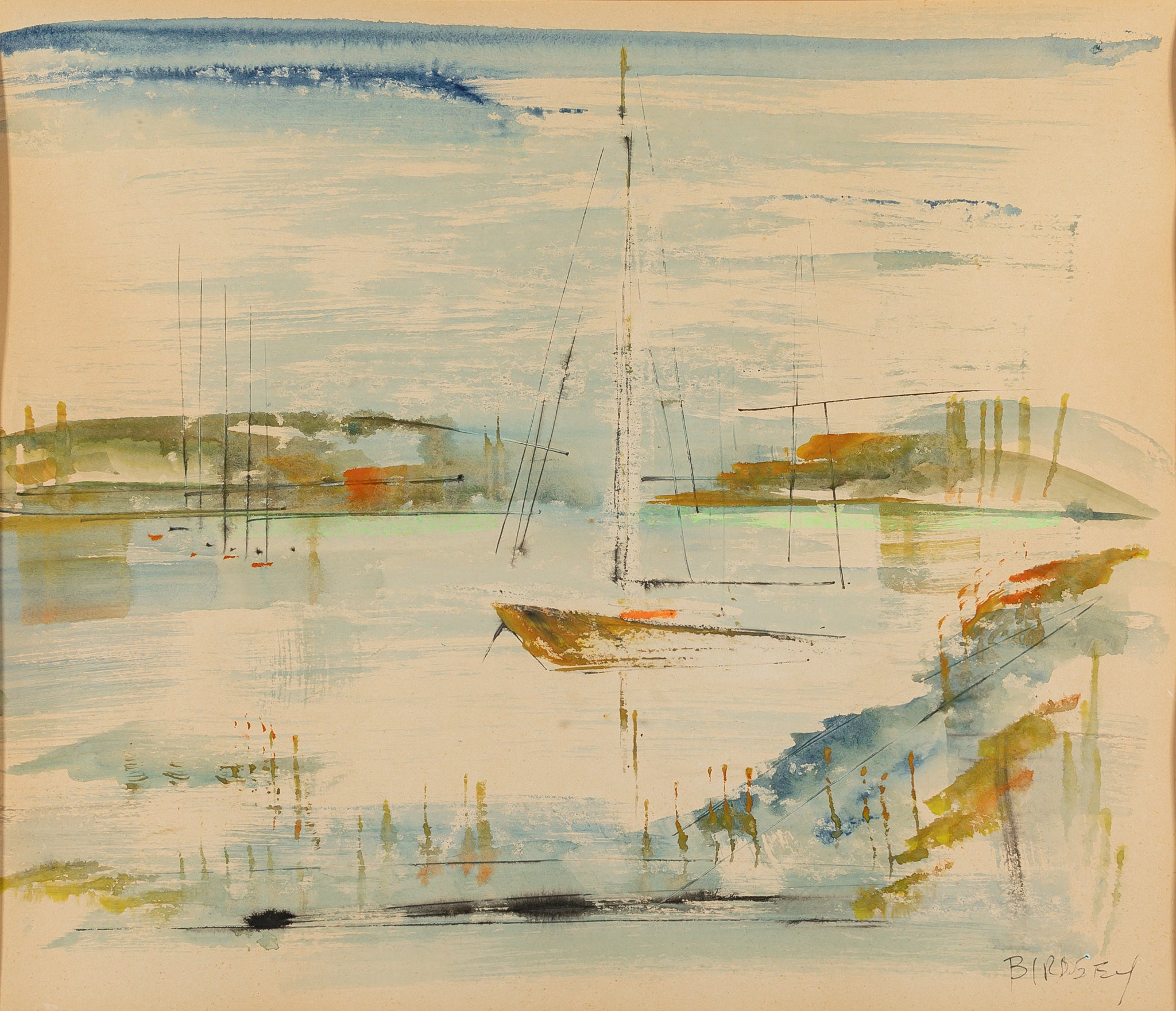 Alfred Birdsey (Bermuda 1912-1996) Sailboats - Around The Block