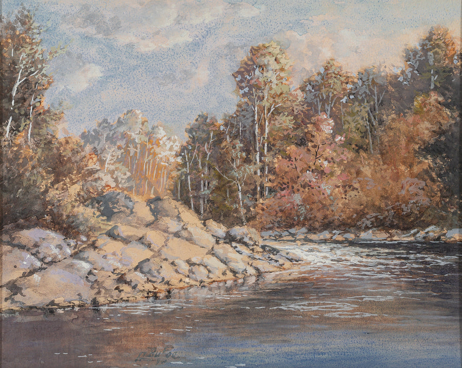 Gordon Dufoe (Canadian 1891-1975) Landscape W/Forest River - Around The ...