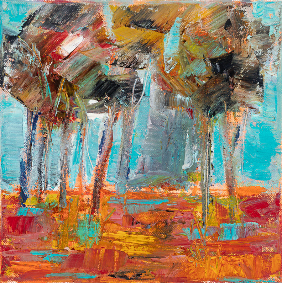 Robin Grindley (Canadian 20th C.) Abstract Trees - Around The Block