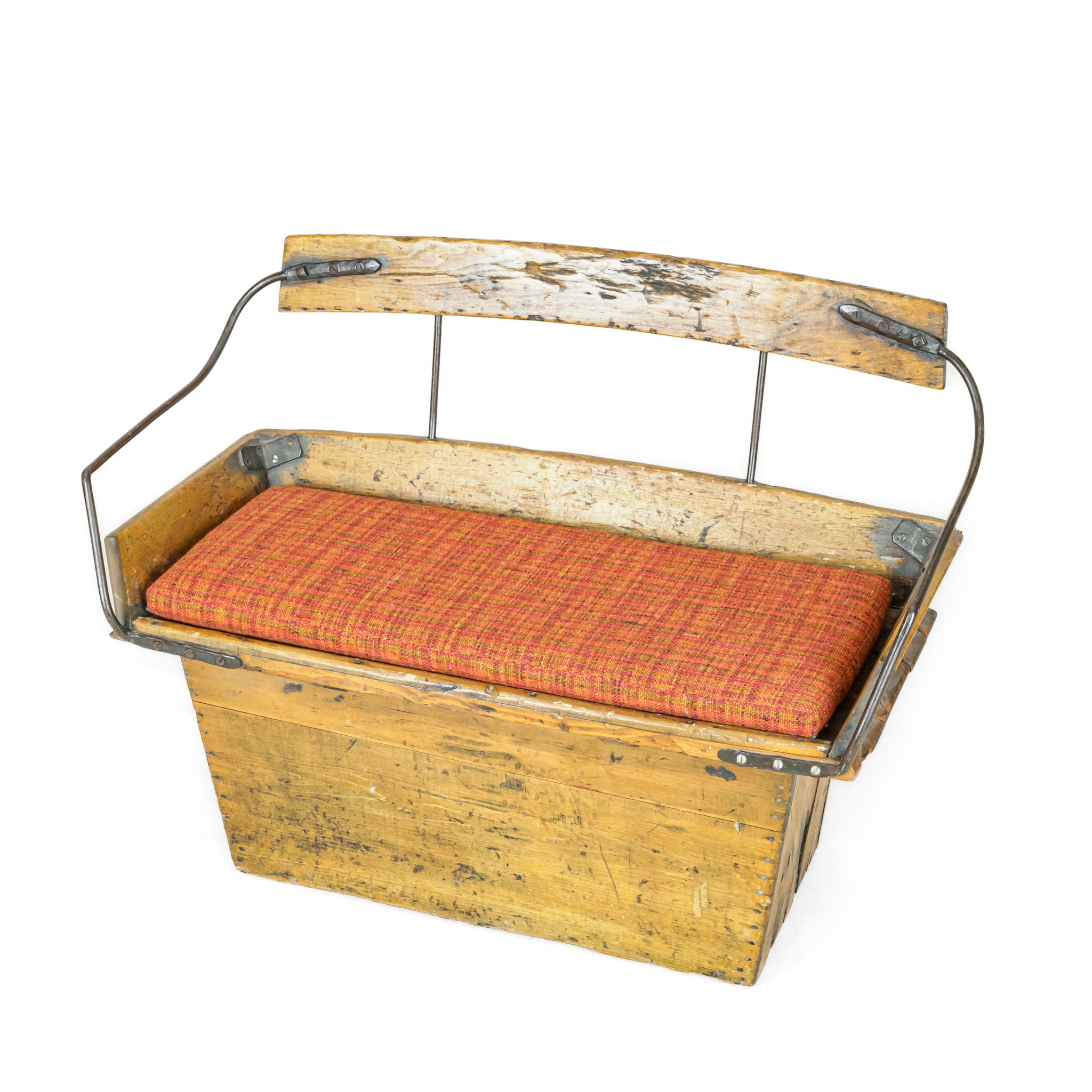 Vintage Pine & Iron Horse Buggy Bench - Around The Block