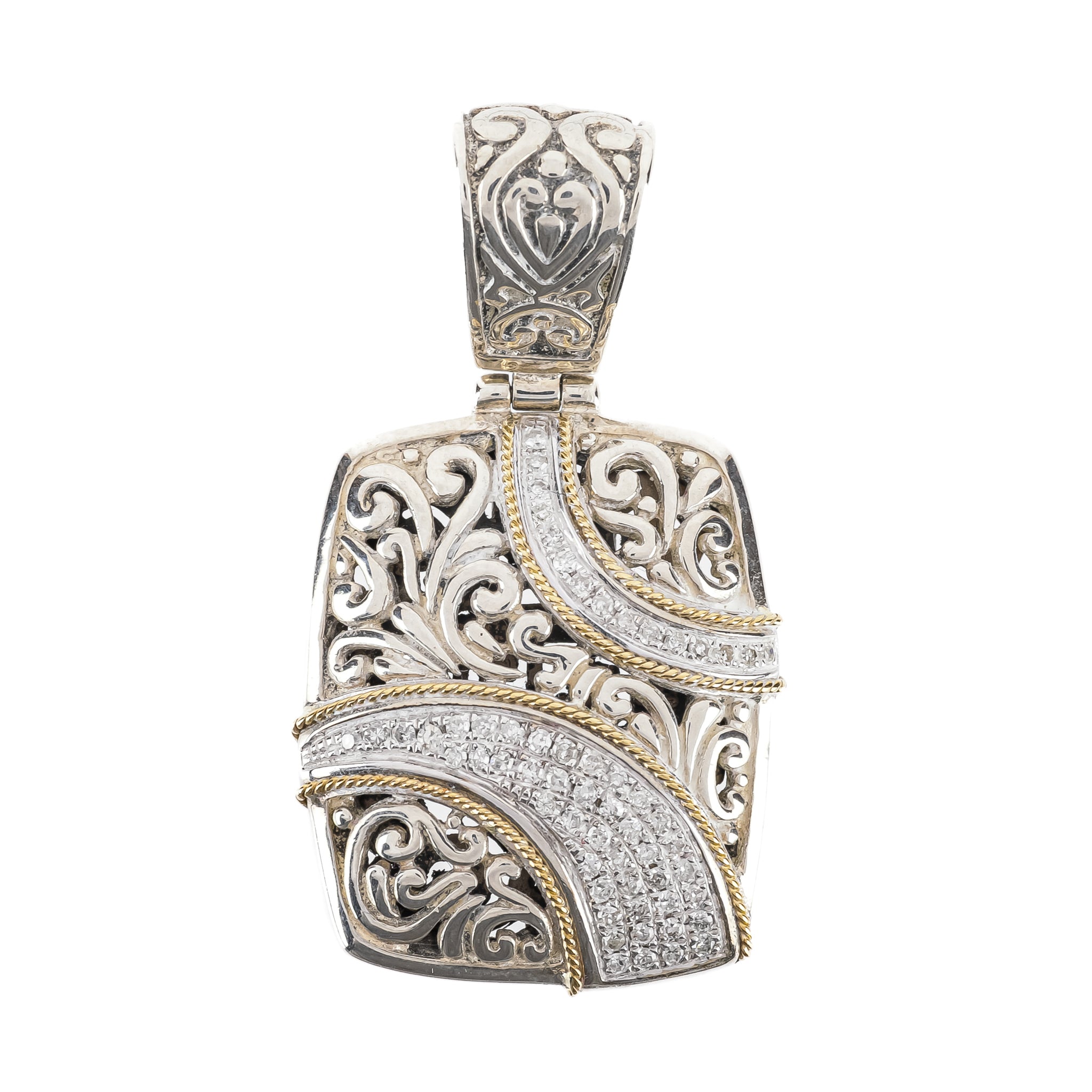 EFFY Sterling & 18K Diamond Pendant - Around The Block