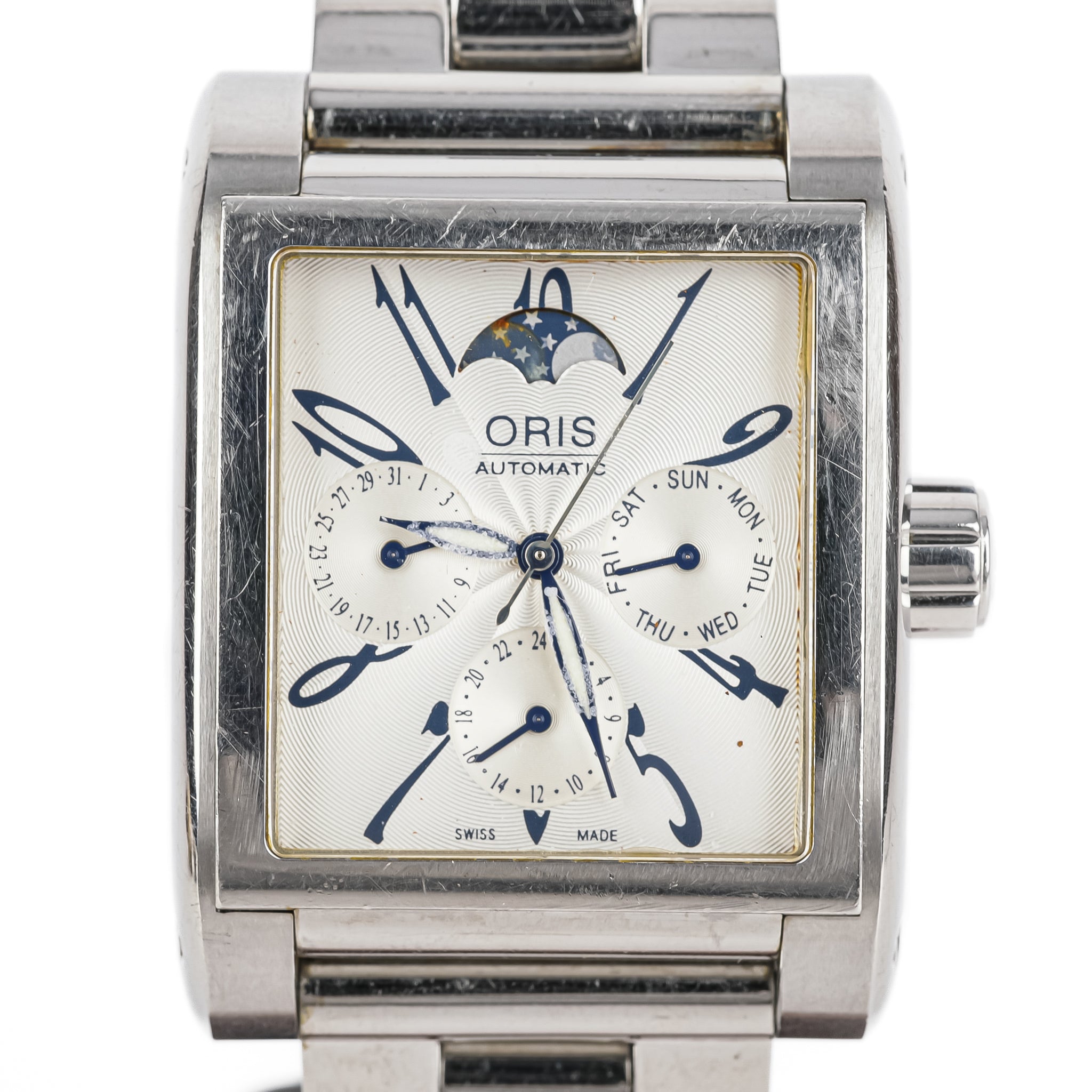 ORIS 7528 Stainless Steel Automatic Rectangular Complication Watch ...