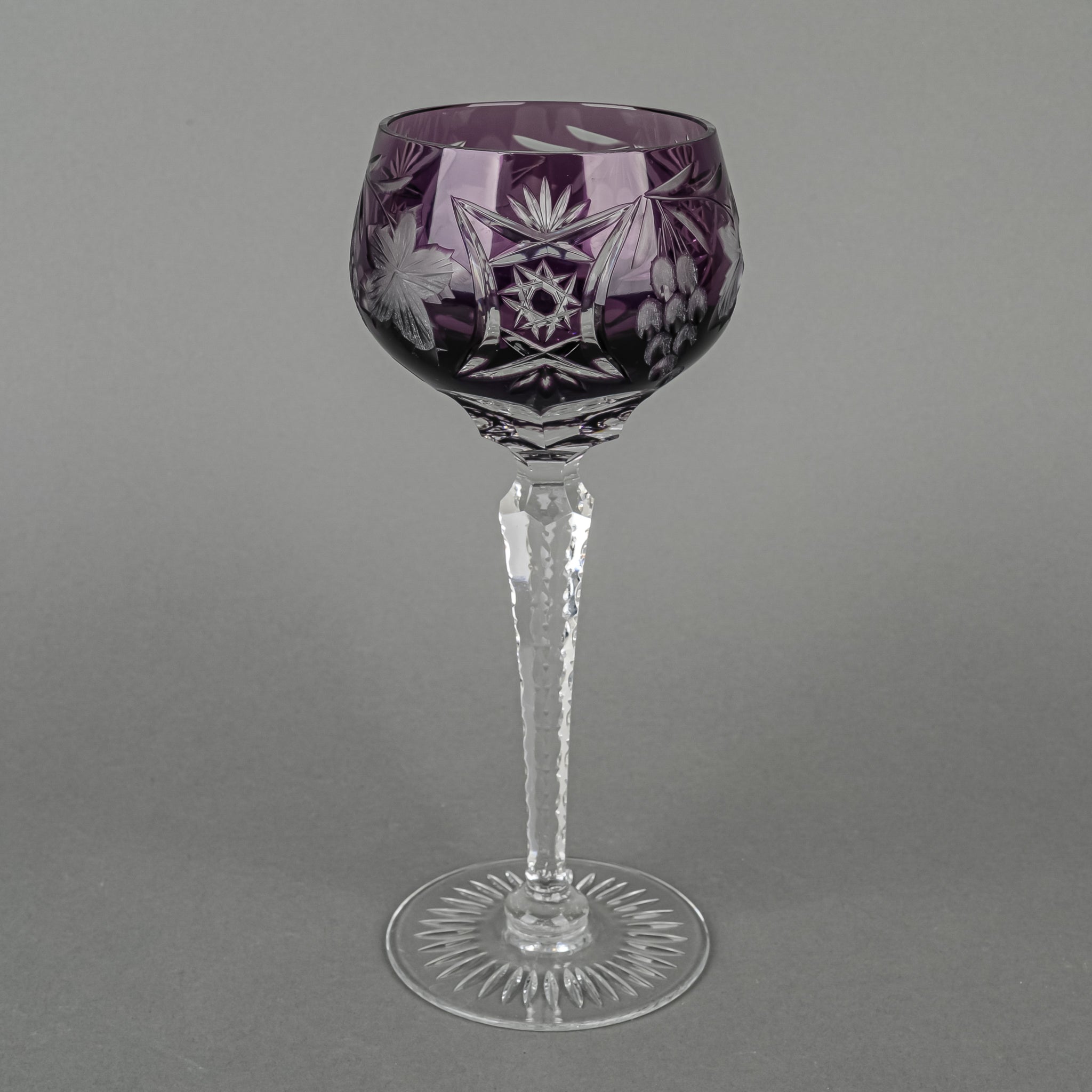 AJKA CRYSTAL Marsala Purple Hock Wine Glass - Around The Block