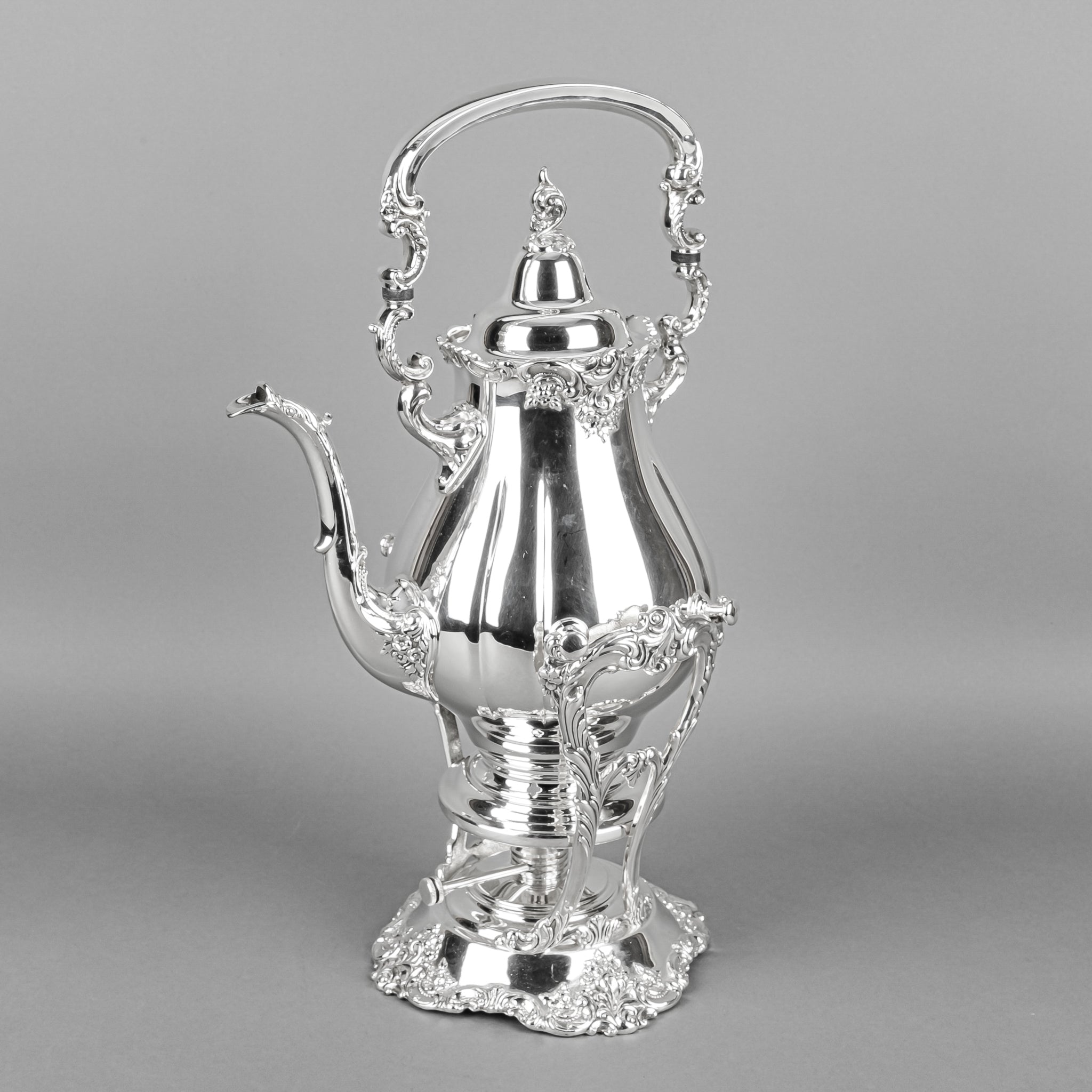 WALLACE Baroque Silver Plate Tilting Teapot with Stand & Burner ...