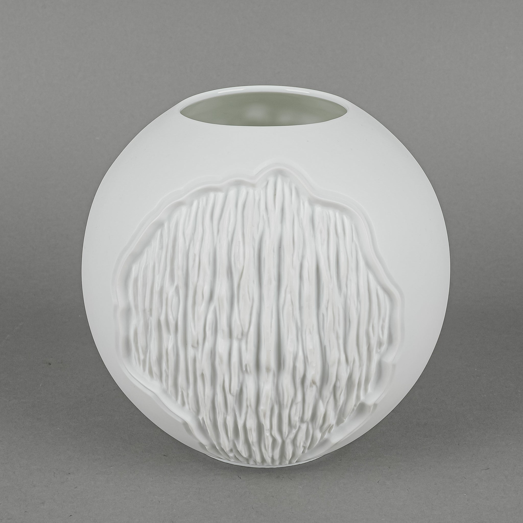 KAISER M.Frey White Bisque Optical Art Ball Vase 0645 - Around The Block