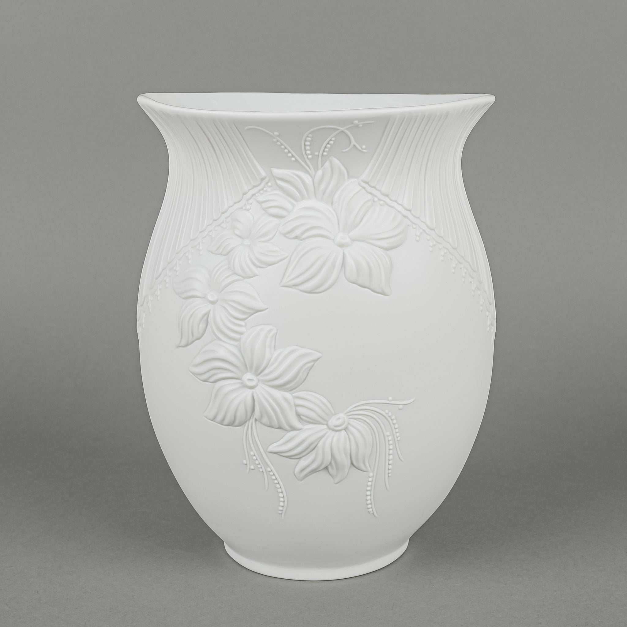 KAISER M Frey White Bisque Op Art Floral Vase 0762 - Around The Block