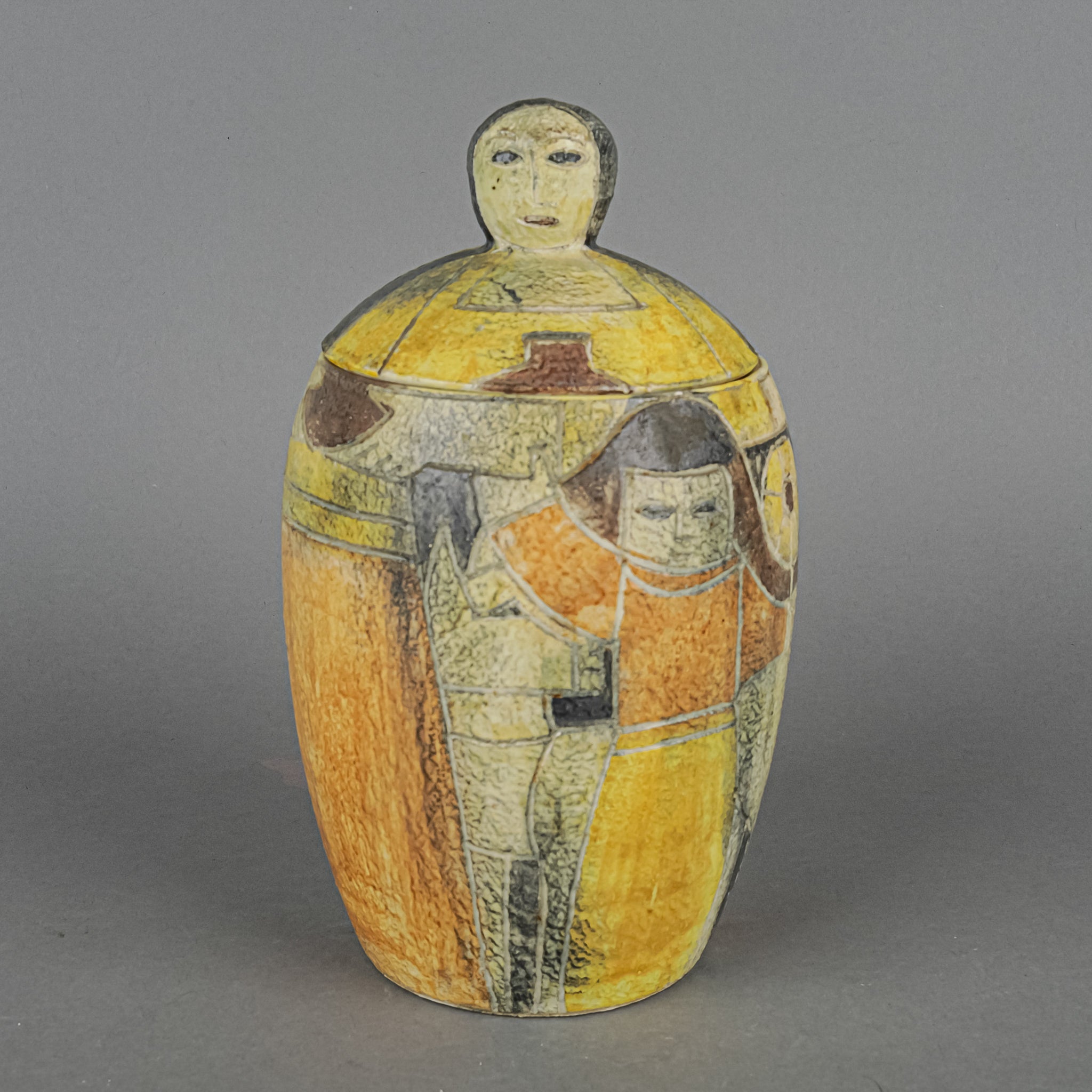 T&S HARLANDER Brooklin Art Pottery Lidded Jar - Around The Block